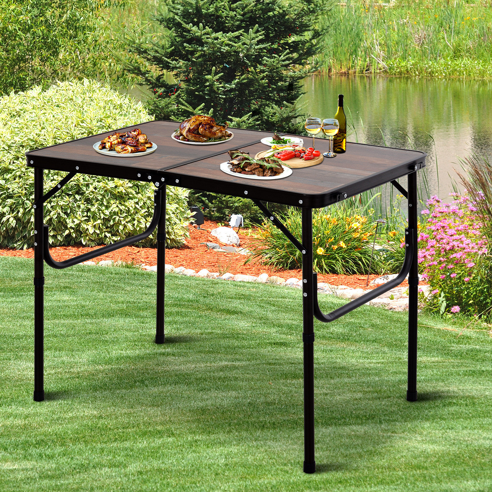 Outsunny 21.7'' Adjustable Folding Table - Wayfair Canada