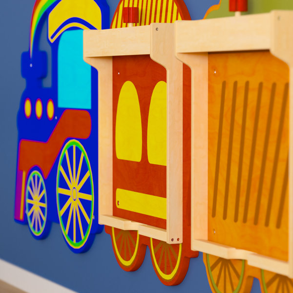 Bright Beginnings Commercial Grade 13' Wooden Train STEAM Wall System ...