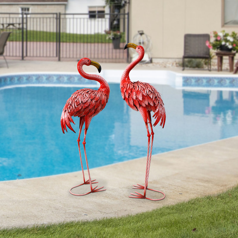 Bay Isle Home™ Brookview Flamingo Animals Weather Resistant Metal ...
