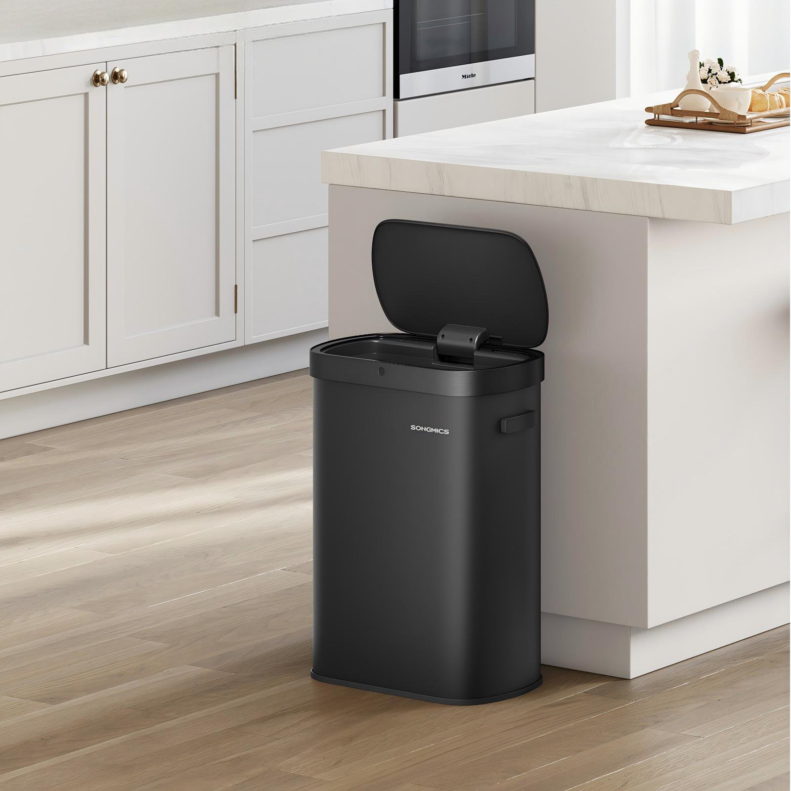 LEDREM Motion Sensor Trash Can, 13-Gallon (50 L) Automatic Garbage Can ...