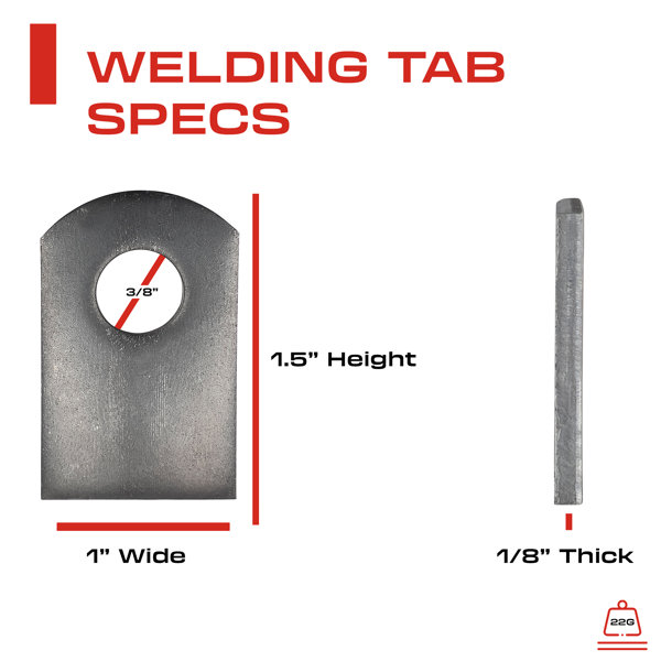 Sidco Supply 50 Pack Welding Tabs Metal Weld On Steel Tab 1 x 1 1/2 x 1 ...