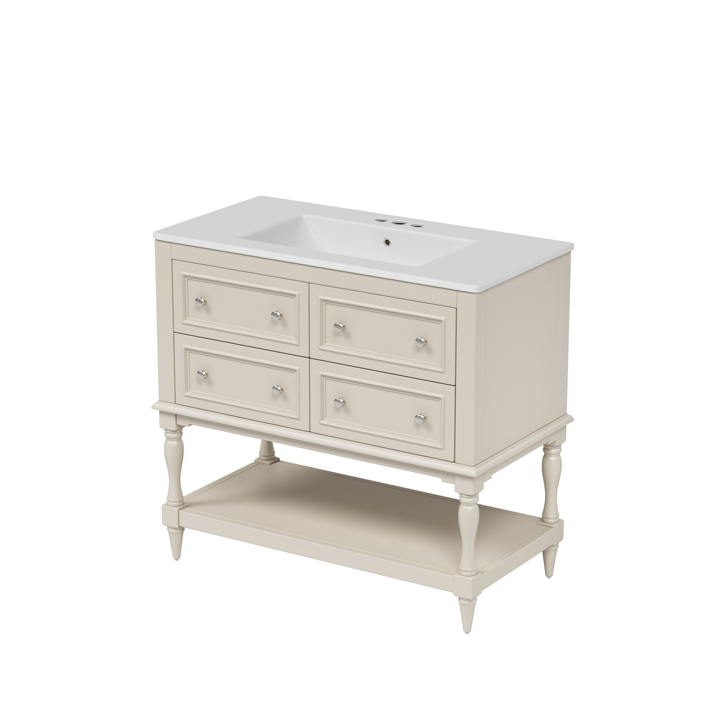 Wateday 36" Bathroom Vanity Cabinet with Sink Combo Set, Undermount ...