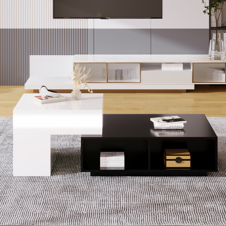 Ivy Bronx Modern Combi Coffee Table with Lift Top & 2 Shelves | Wayfair ...