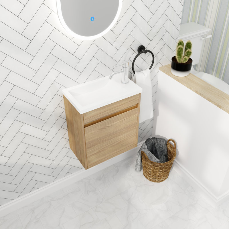 Ebern Designs Predelus 17.32'' Wall Mounted Single Bathroom Vanity with ...