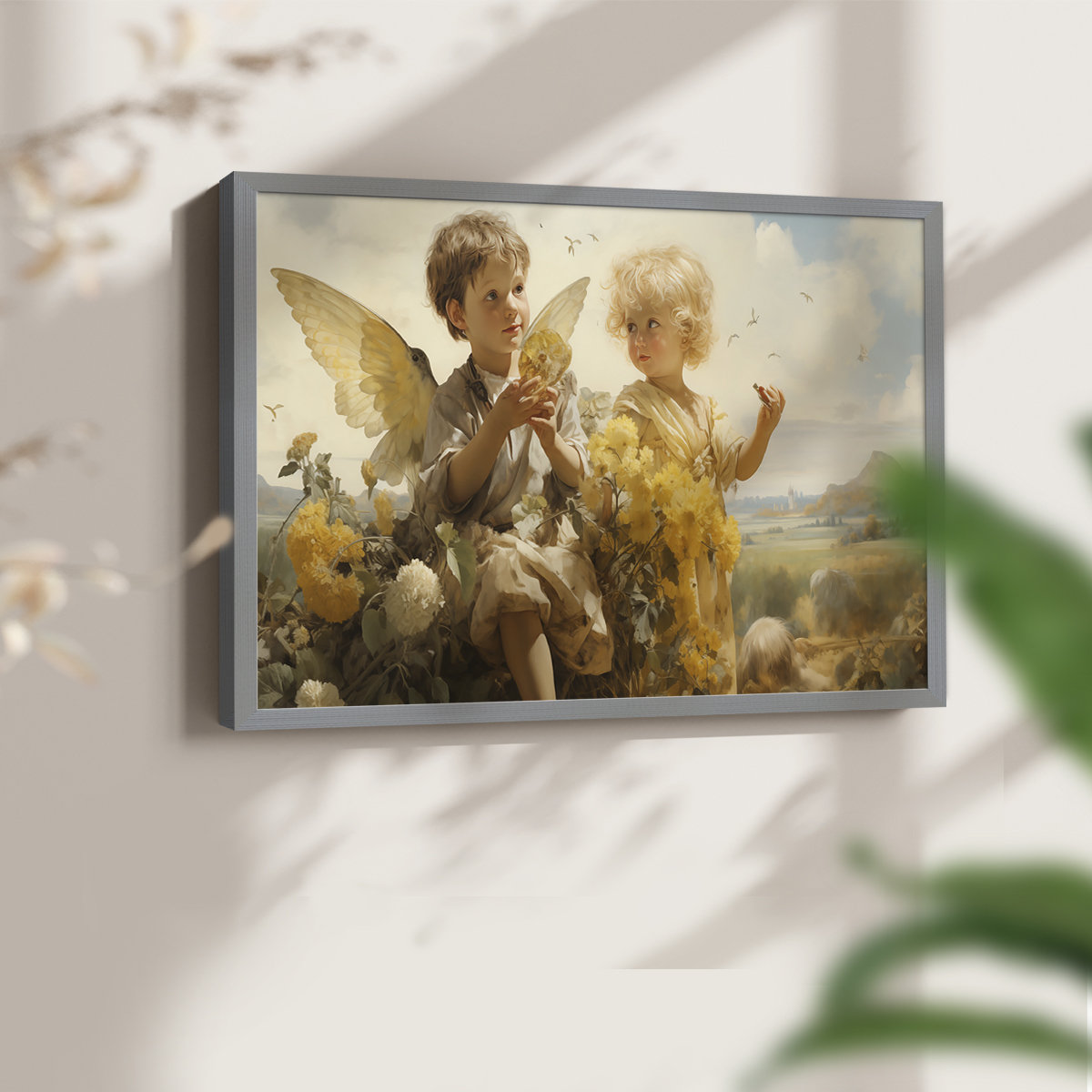 Fleur De Lis Living Angels From Above-V -Framed Print - Restickable ...