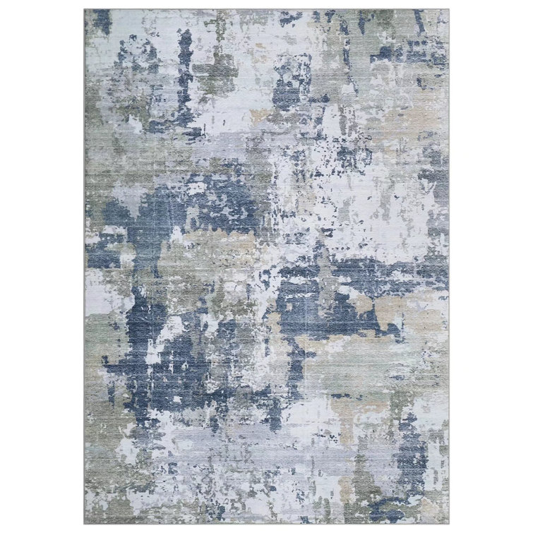 17 Stories Washable Abstract Area Rugs for Living Room | Wayfair