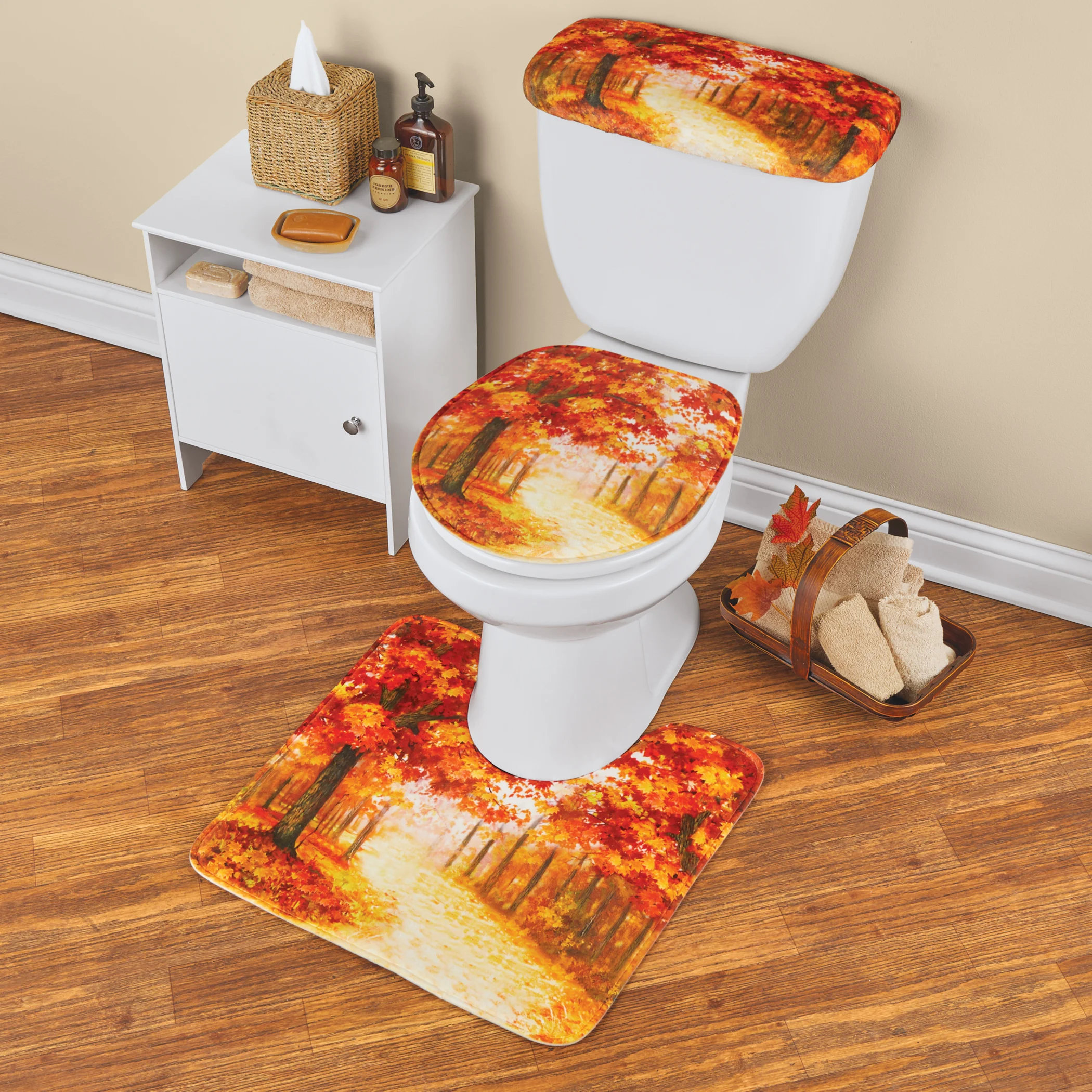 Ophelia & Co. 3-Piece Beautiful Autumn Forest Scene Commode Set ...