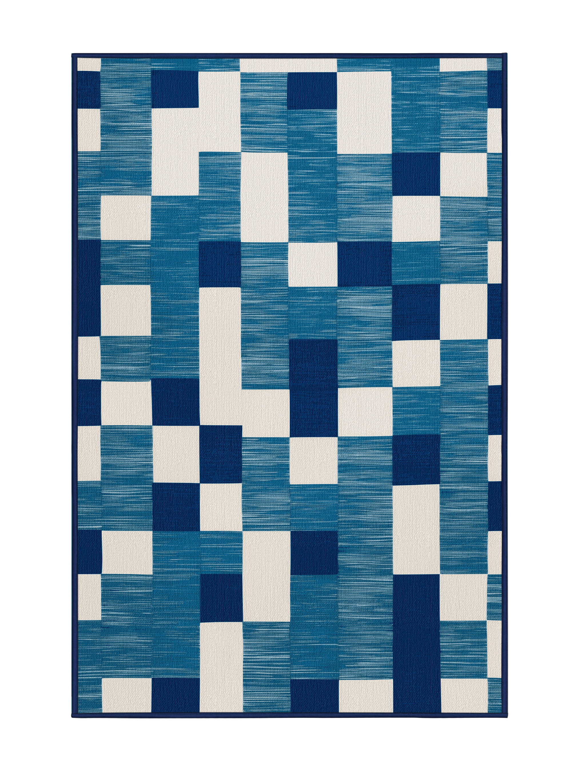 Orren Ellis Machine Washable Checkered Blue Area Rug | Wayfair
