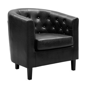 Winston Porter Tianny Tufted Accent Chair, Upholstered Barrel Chair ...
