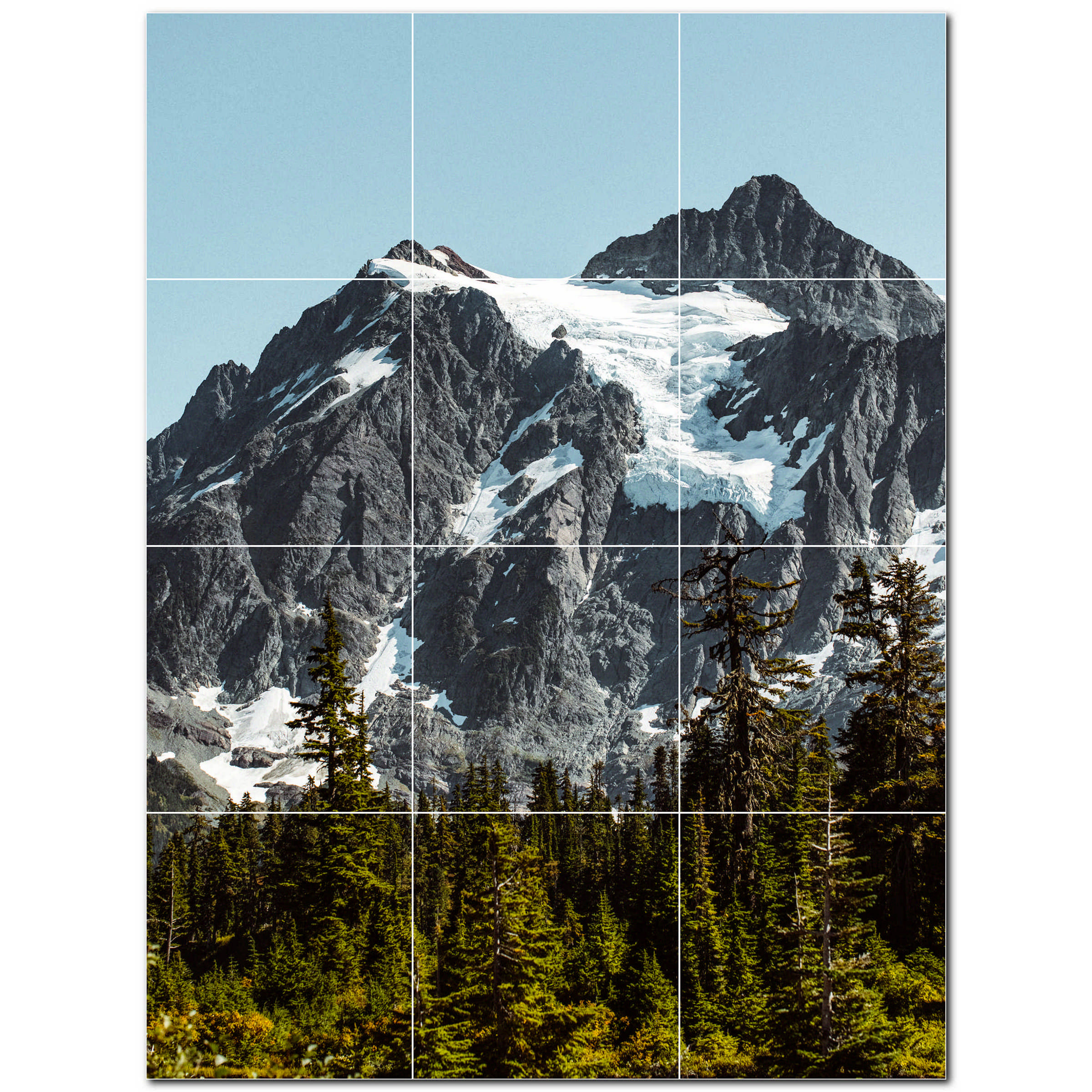 Picture-Tiles.com 12.75" x 17" Ceramic Mountains Photo Decorative Mural ...