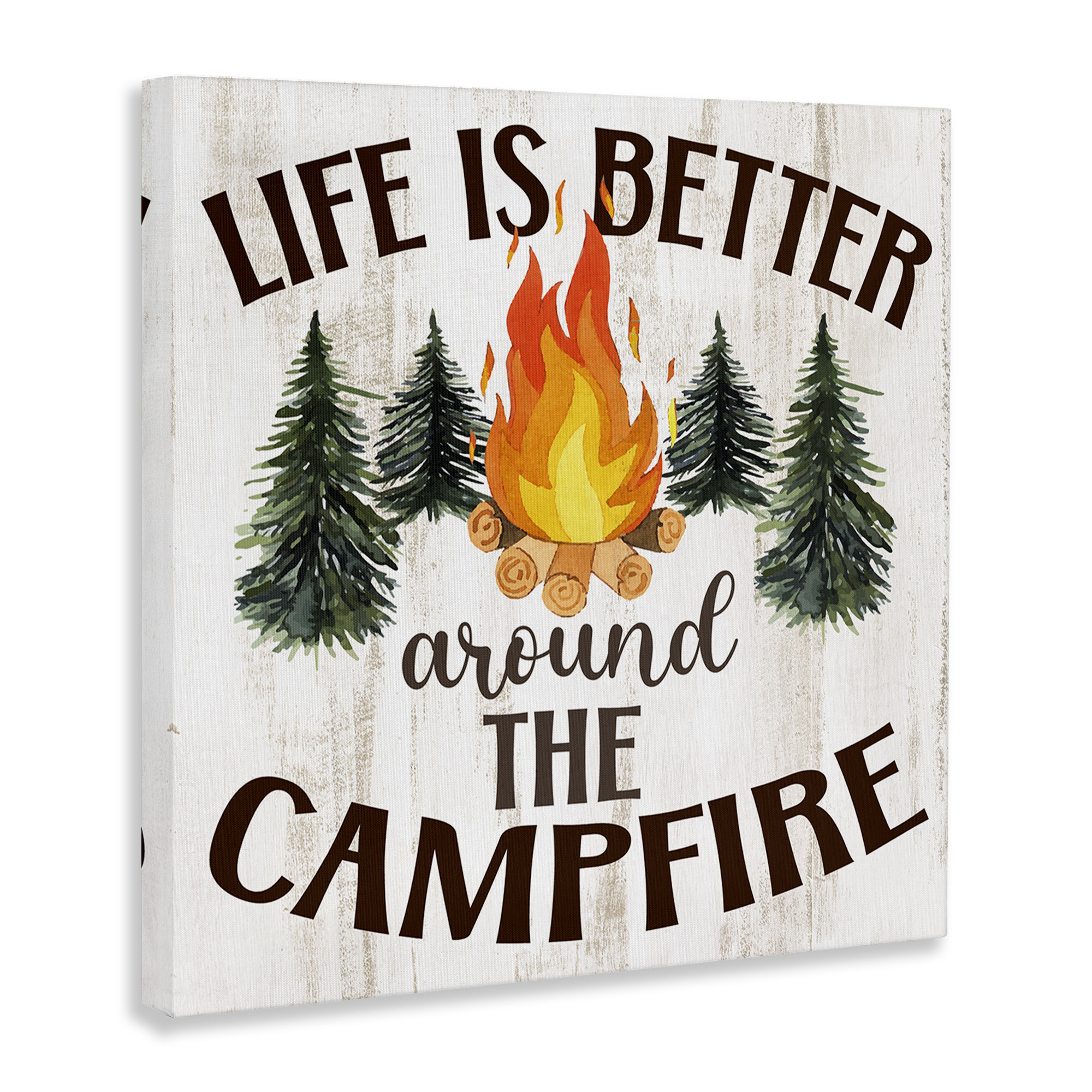 Millwood Pines Rustic Campfire Phrase Canvas Wall Art by Kim Allen ...