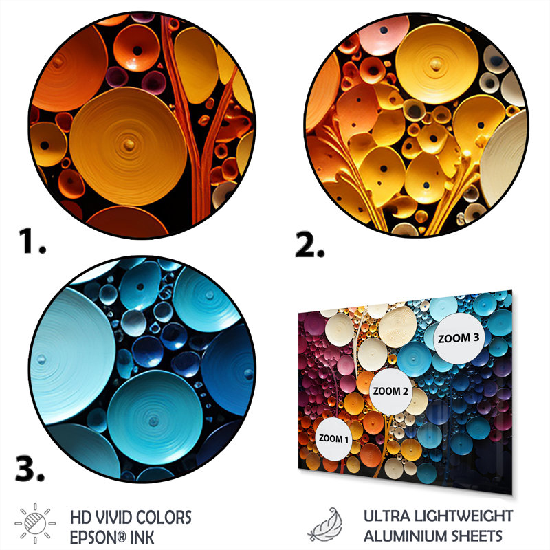 Ivy Bronx Bold Balance Dots - Modern Metal Wall Art Living Room Set ...