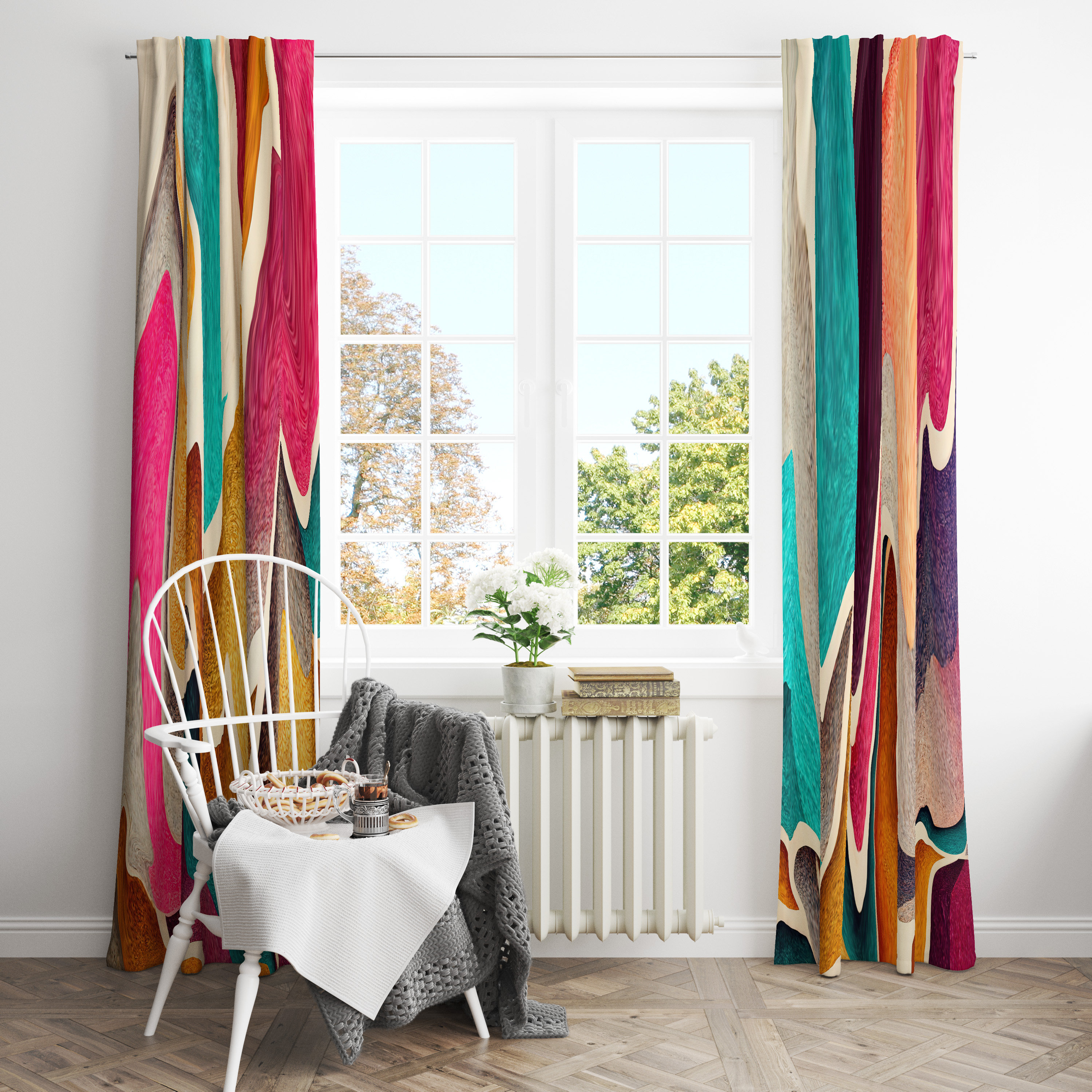 Folk N Funky Polyester Semi Sheer Curtain Pair | Wayfair