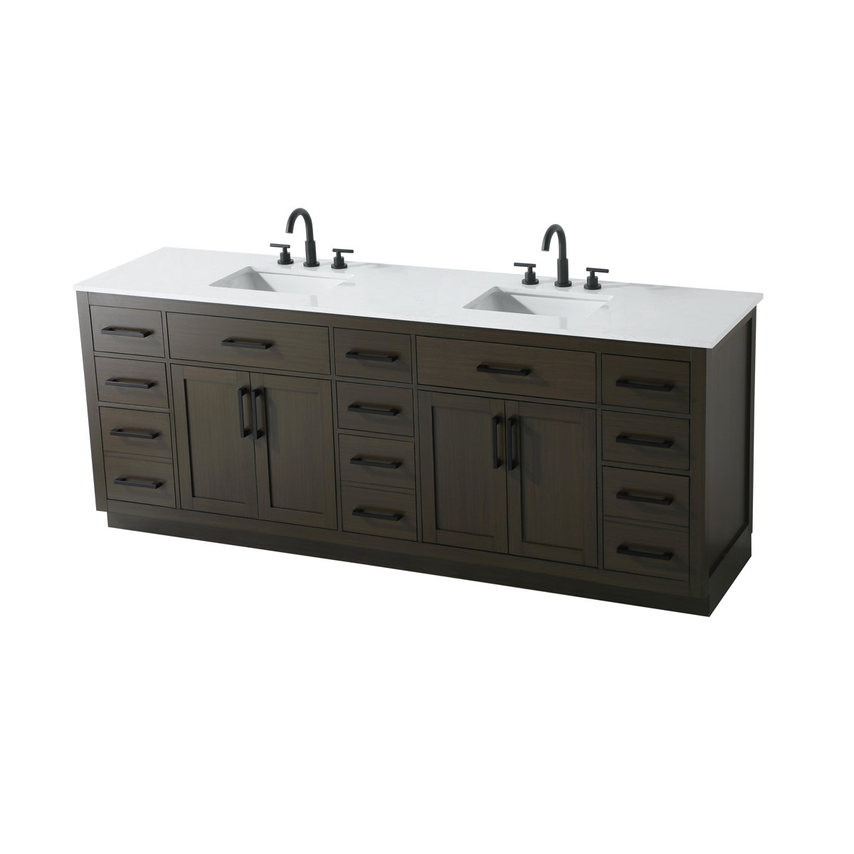 Latitude Run® Ahner 84 inch Double Bathroom Vanity in Chestnut Brown ...