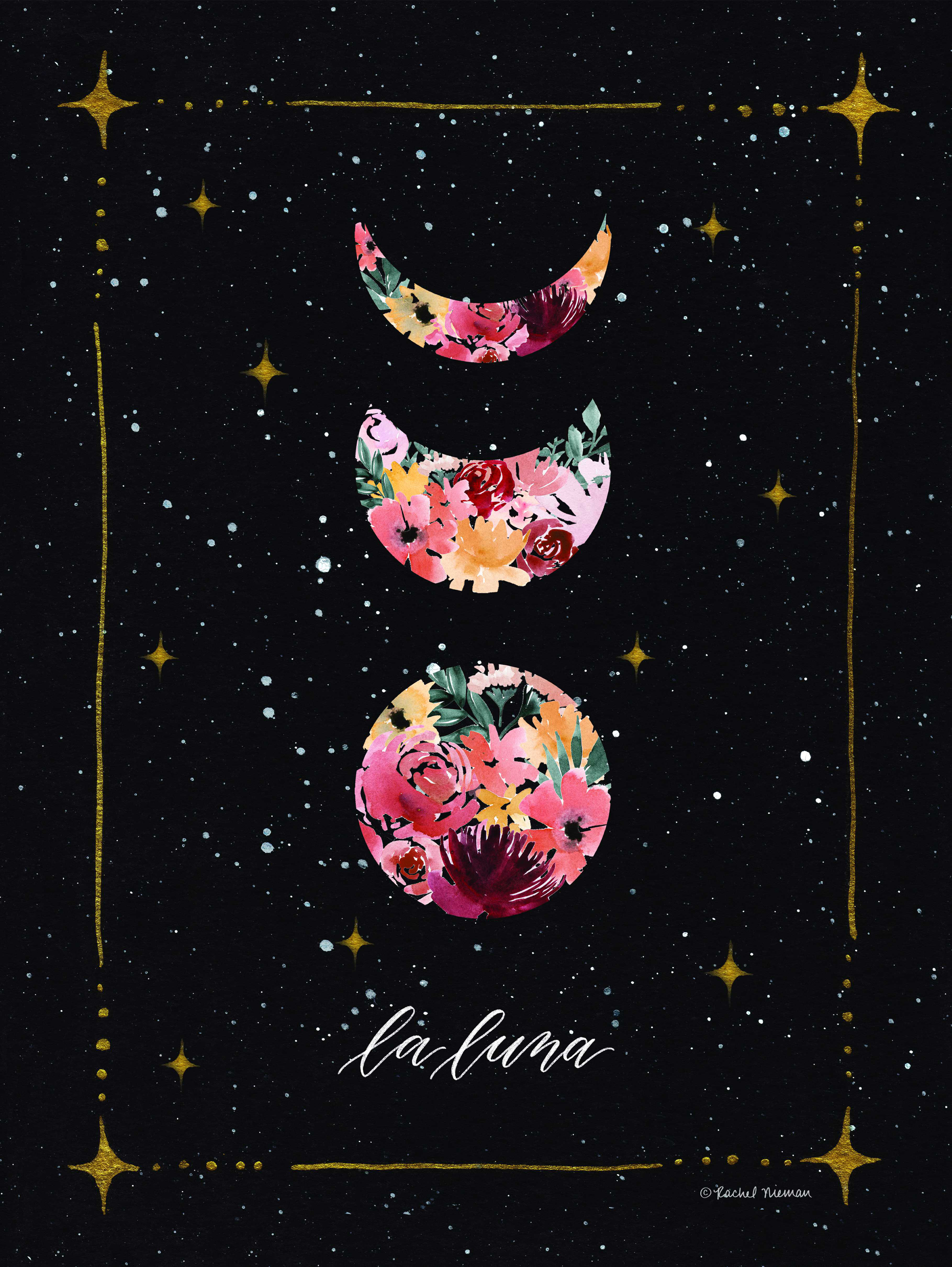 Wildon Home® La Luna Moon Phases - Wrapped Canvas Graphic Art | Wayfair