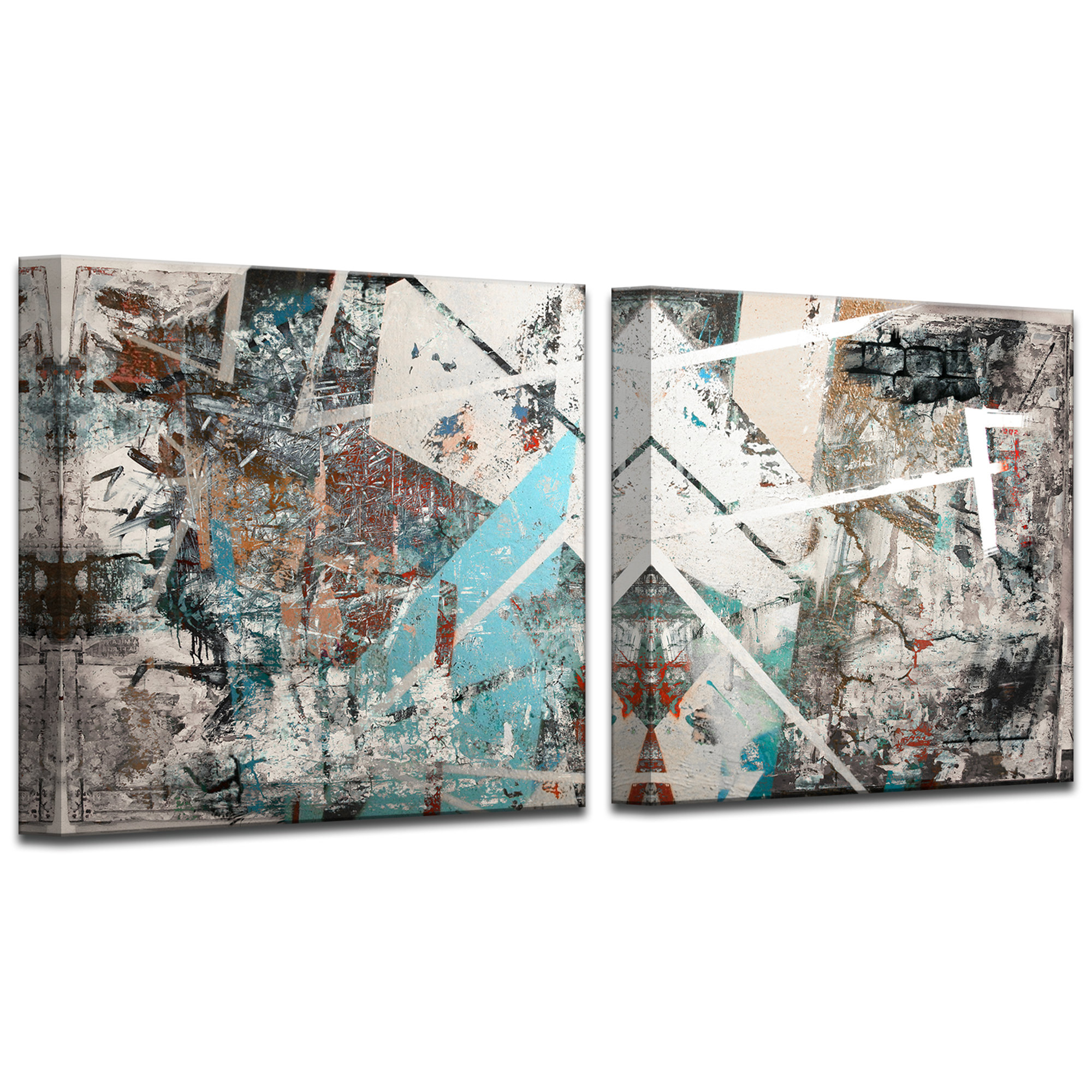 Williston Forge Modern & Contemporary On Canvas 2 Pieces Print | Wayfair