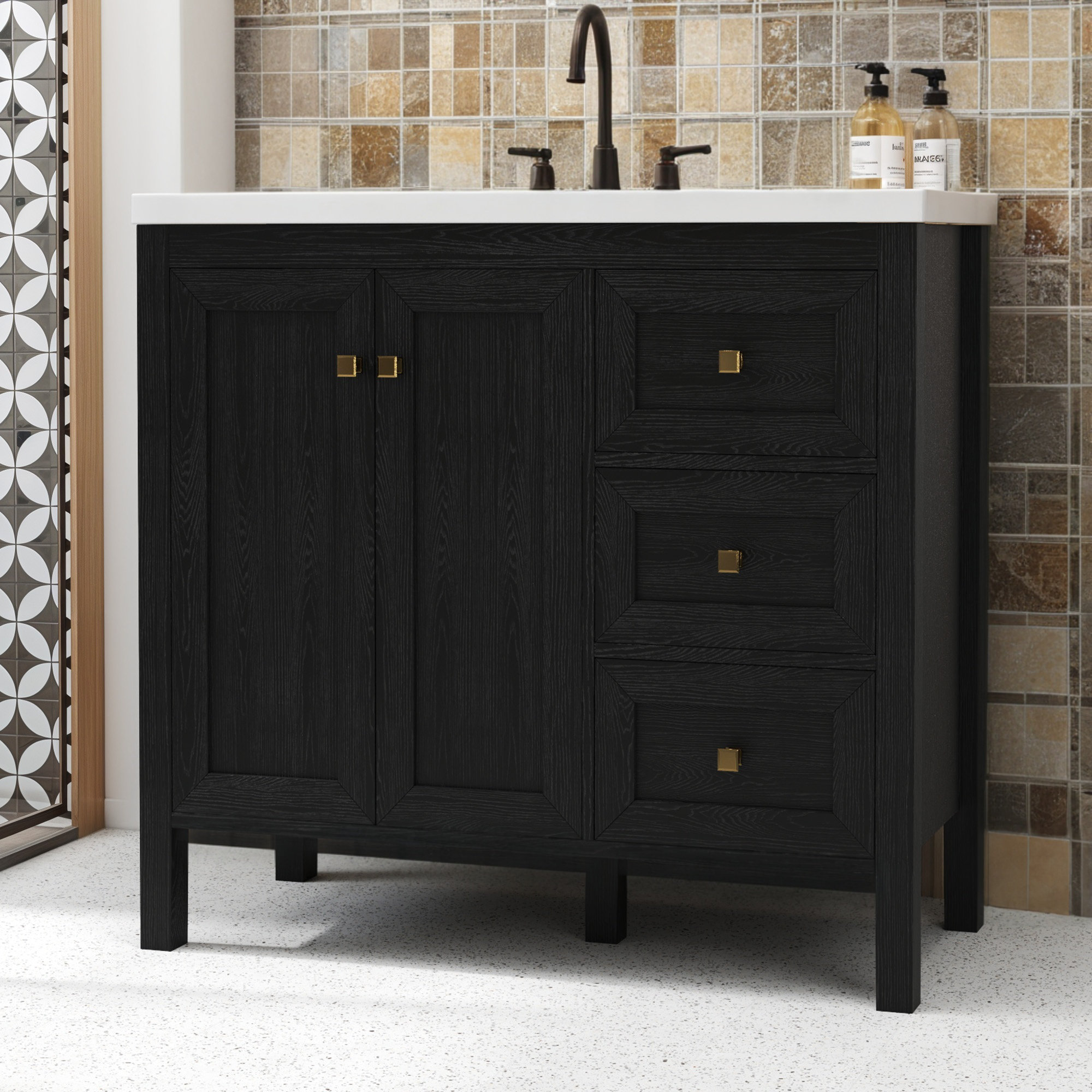 Ebern Designs 36'' Modern Single Bathroom Vanity Set With Resin Sink ...