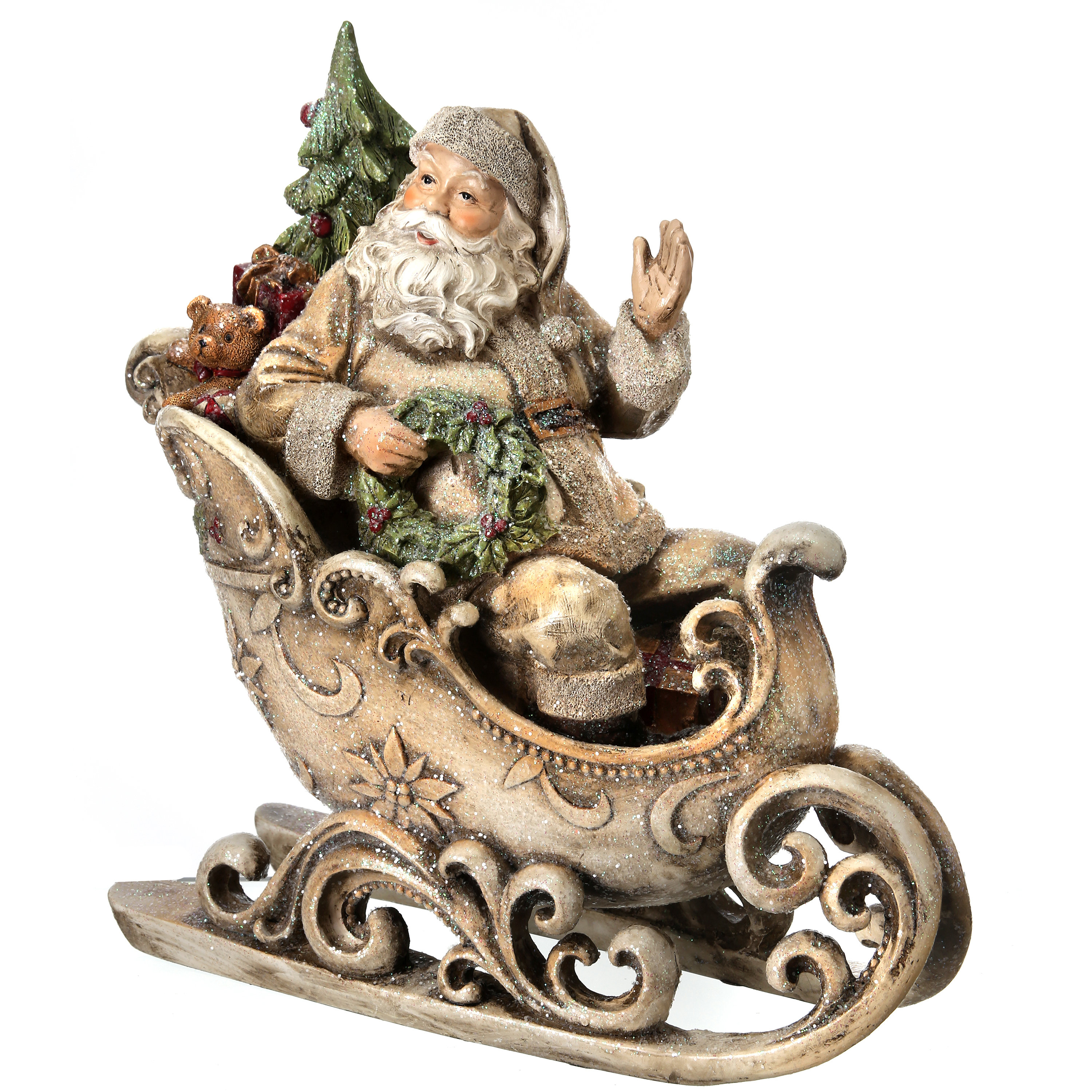 Regency International 12" Resin Santa In Sleigh - Wayfair Canada