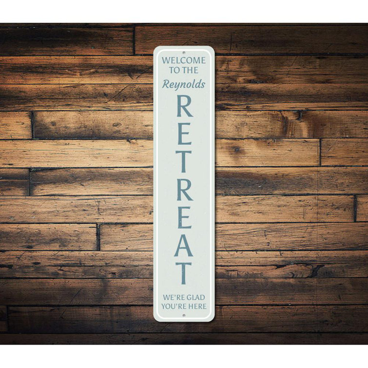 Lizton Sign Shop, Inc Family Retreat Vertical Custom Aluminum Sign ...