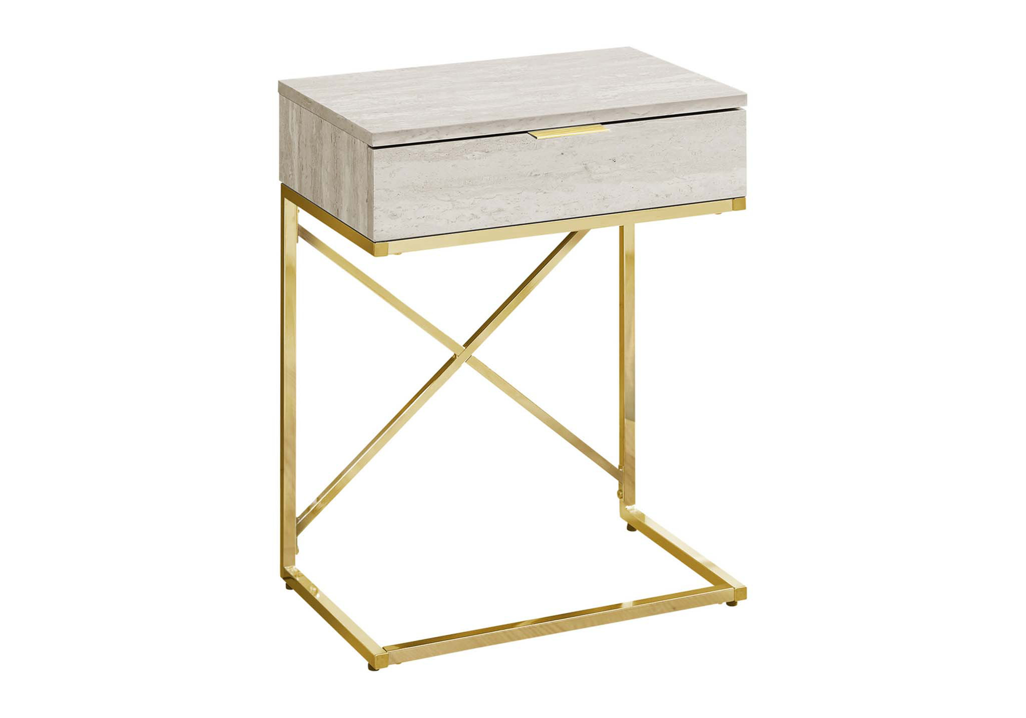 Latitude Run® Contemporary Marble Look Accent Table With Storage Drawer ...