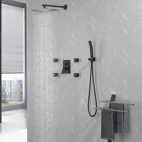 CRS APPLIANCES, Shower System, 10-Inch Matte Black Full Body Shower ...