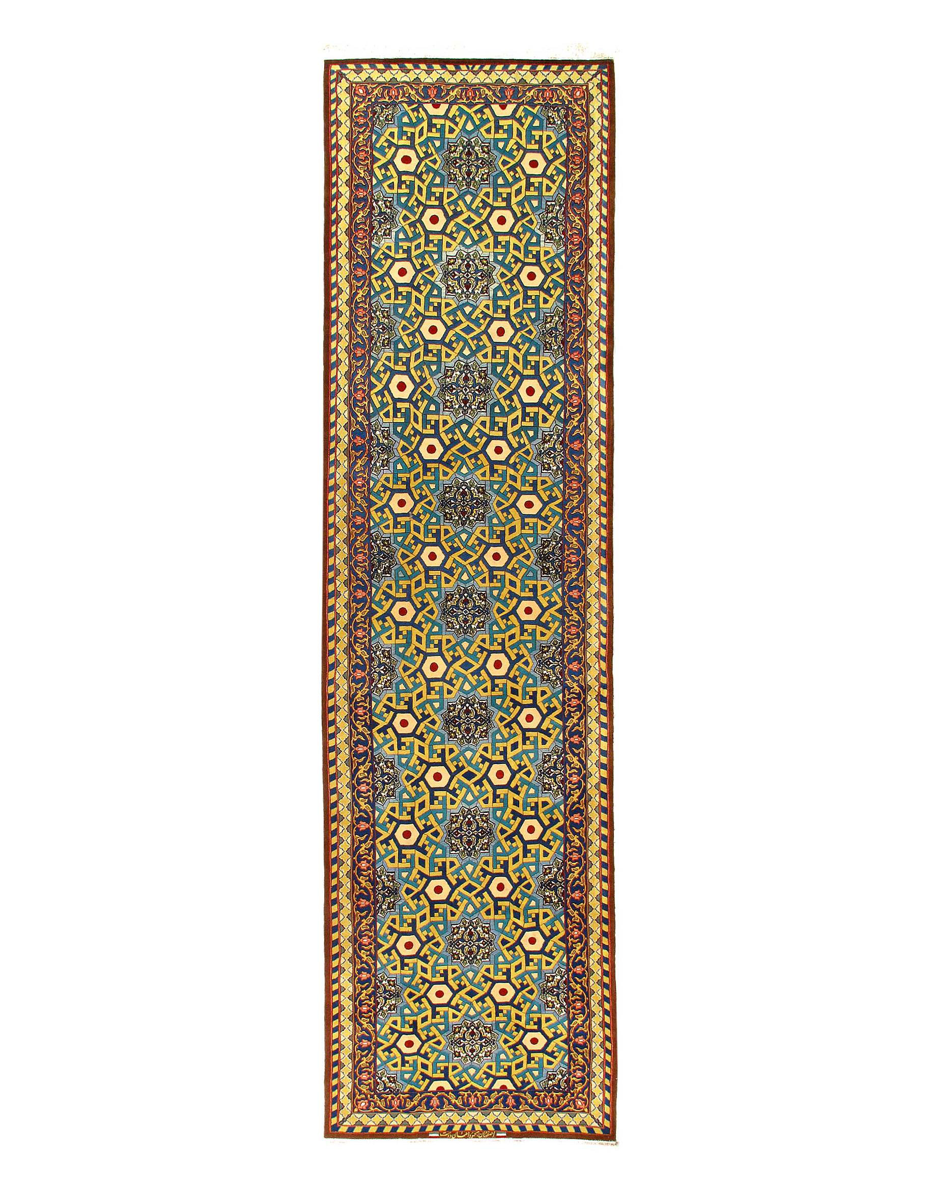 Pasargad NY One-of-a-Kind Hand-Knotted Silk/Wool Runner 3'3'' x 12'9 ...