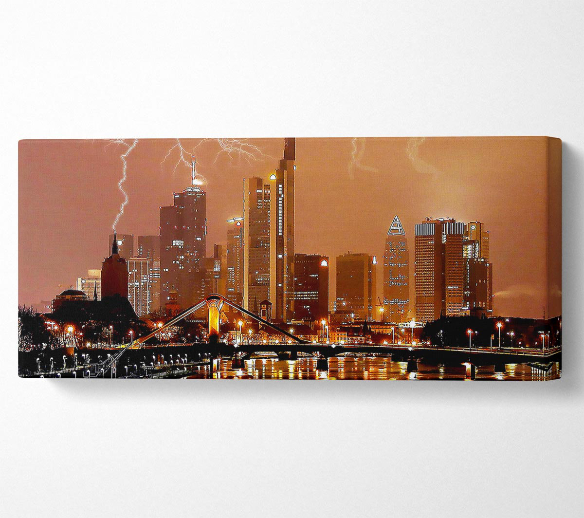 Ebern Designs City Lightning Bolts - Wrapped Canvas Art Prints ...
