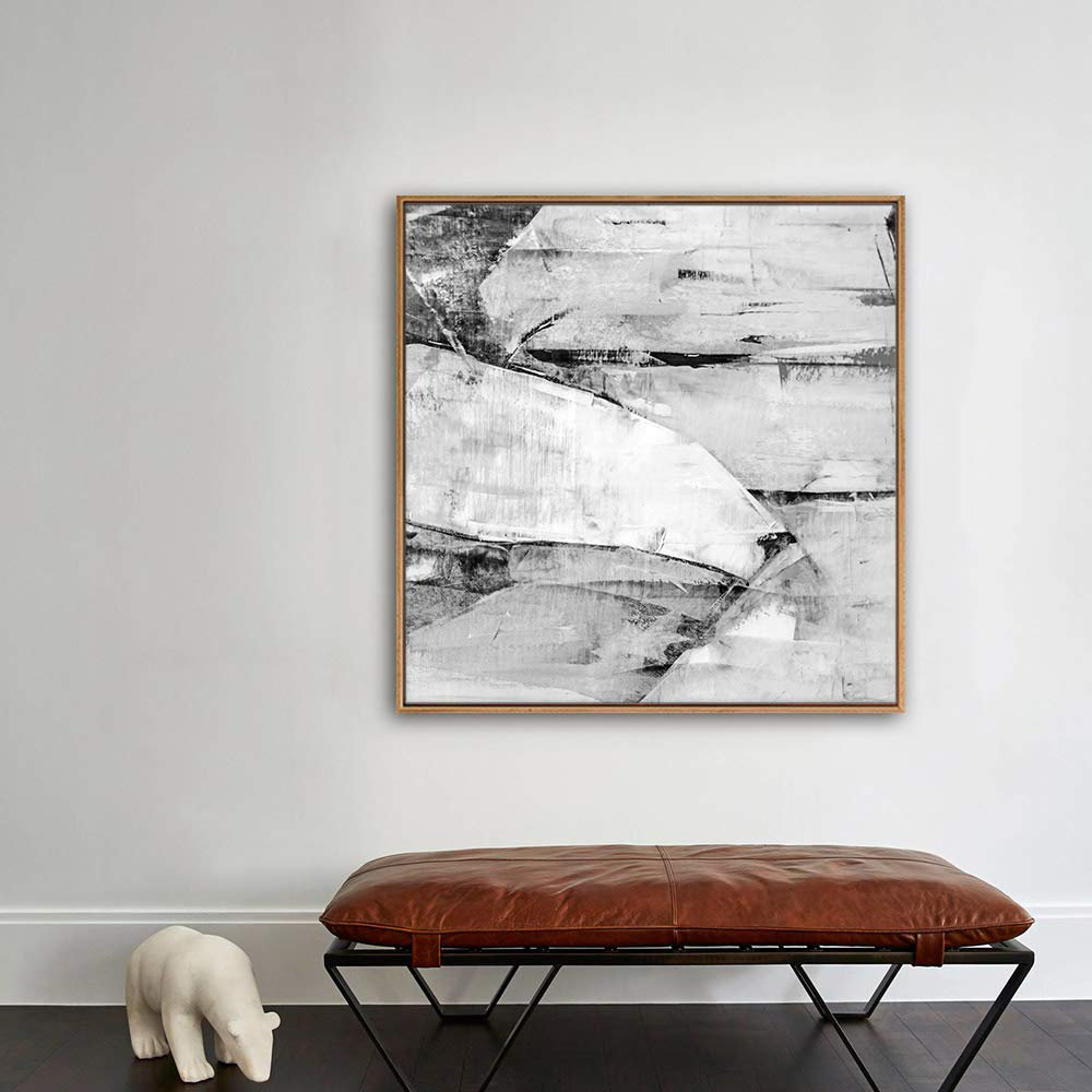 wall26 Black, Gray White Color Blocks Abstract Shapes Modern Art ...