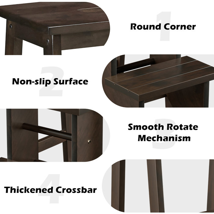 Red Barrel Studio® Fletchley 3 - Step Rubber Wood Lightweight Folding ...