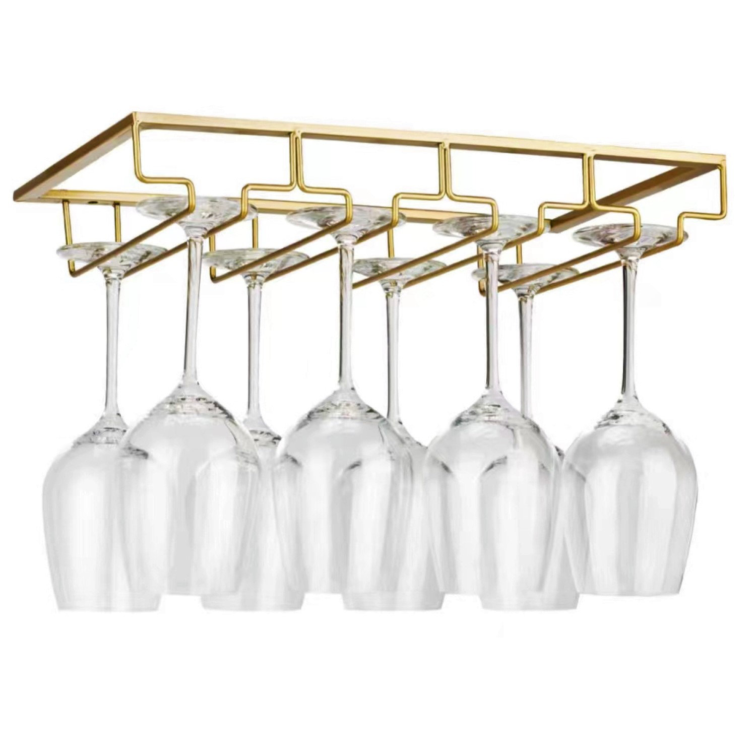 Everly Quinn Dalal Industrial Metal Hanging Wine Glass Rack, Under ...