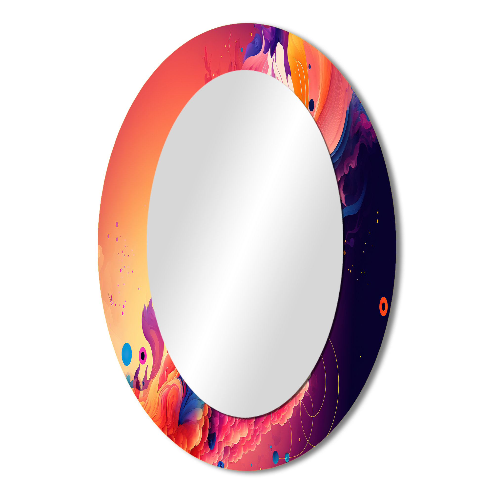 Dakota Fields Vibrant Color Explosion II - Large Oval Wall Mirror On ...
