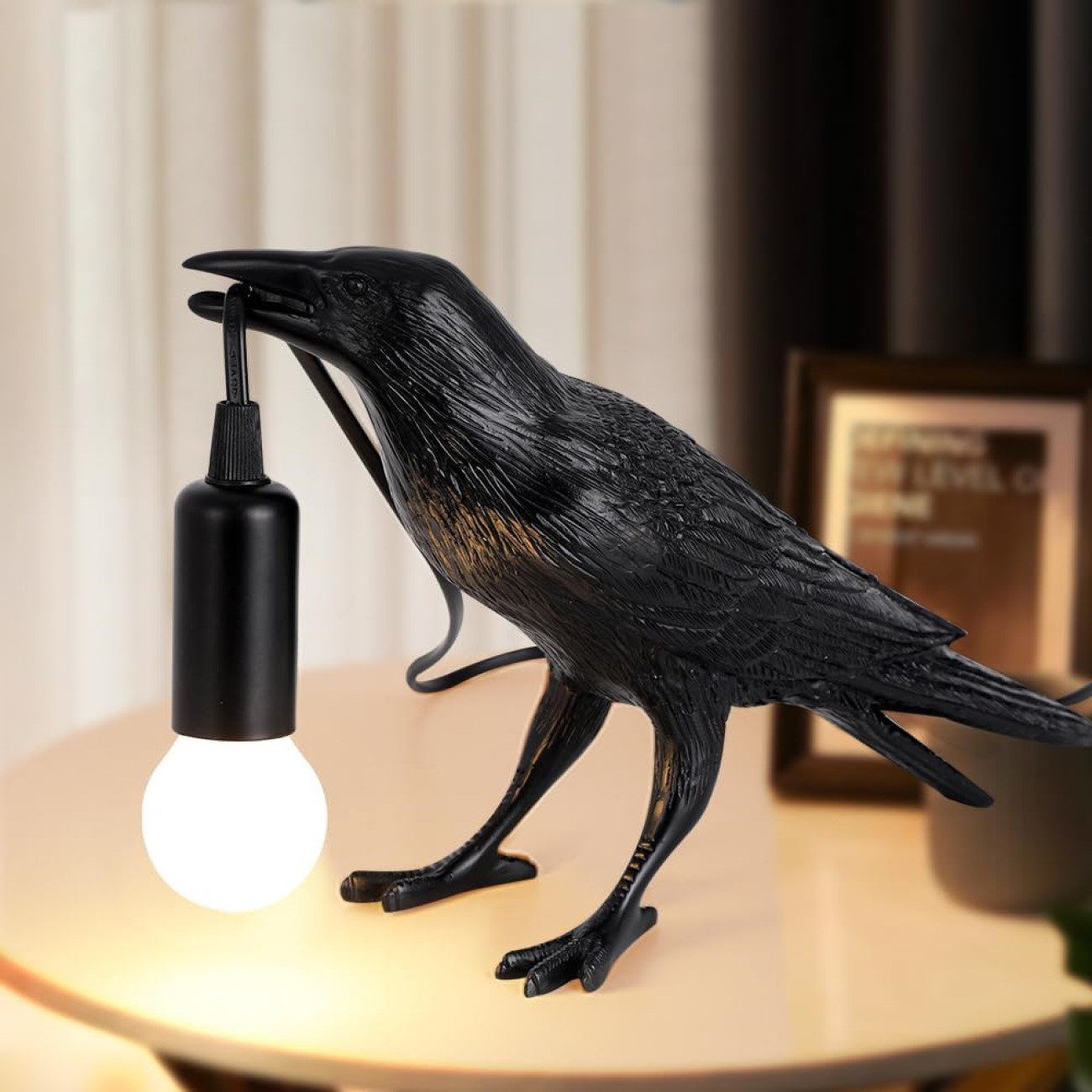 Red Barrel Studio® Raven Table Lamp With Bulb Gothic Crow Light Raven ...