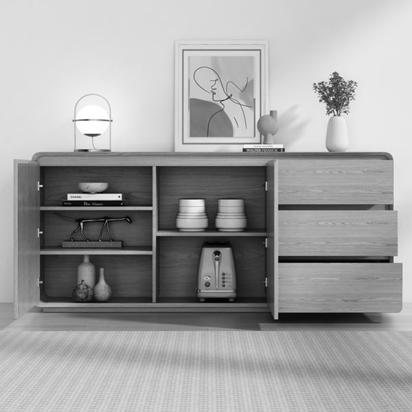 DineElegance.r Modern Simple Solid Wood Sideboard. 70.86'' Sideboard ...
