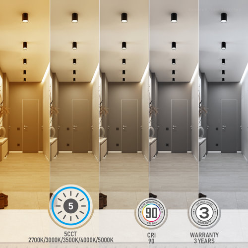 TORCHSTAR 2" LED Recessed Light with J-Box, 6W Dimmable 5CCT Ceiling ...