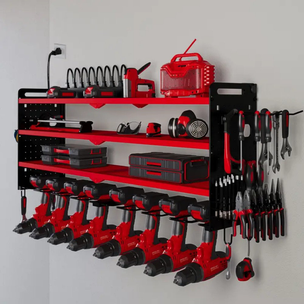 17 Stories 1Pc 4-Layer Power Tool Organizer Wall Mount, Heavy Duty Tool ...