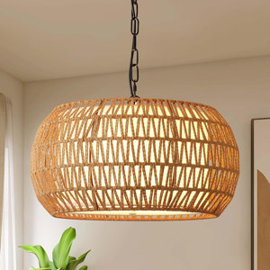 Bay Isle Home™ Boho Rattan Pendant Light Farmhouse Chandelier Light ...