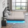 Wrought Studio™ Glyniss Floating Upholstered Metal Platform Bed ...