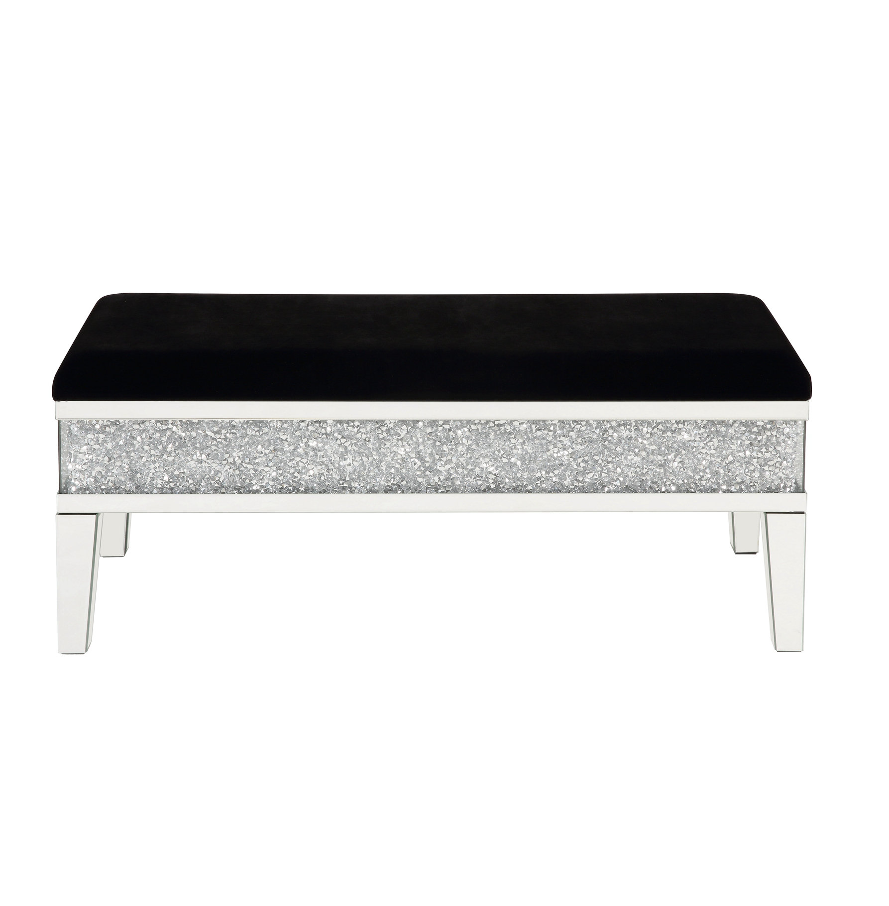 Everly Quinn Noralie BENCH W/STORAGE Mirro Faux Diamonds AC00535 | Wayfair