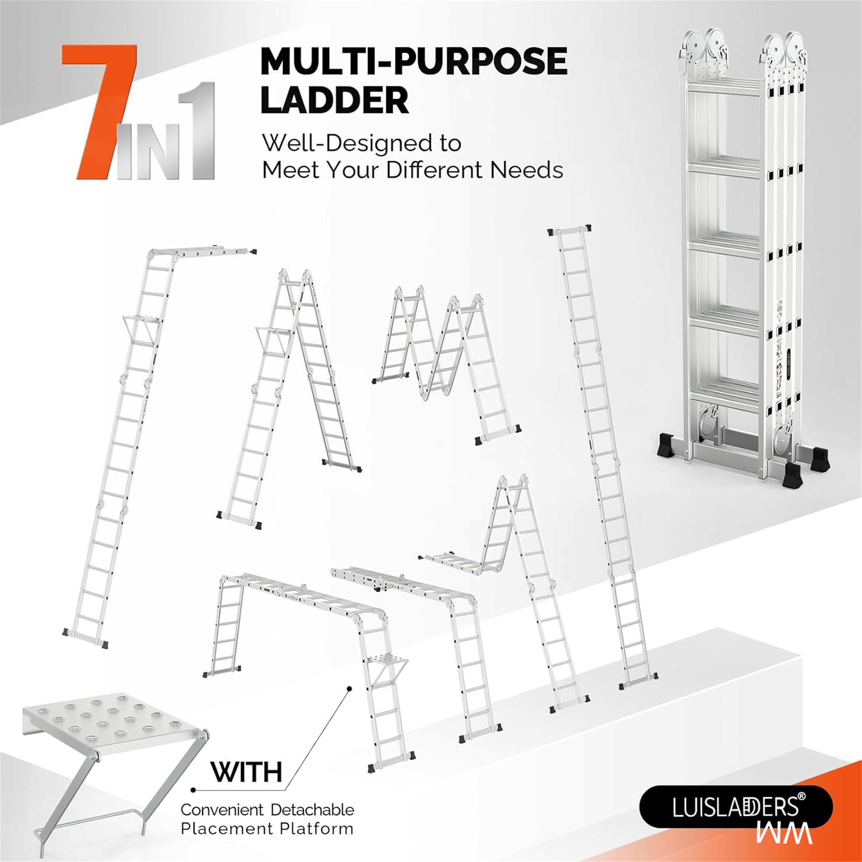 WFX Utility™ 18.5FT Folding Ladder Multi-Purpose - Wayfair Canada
