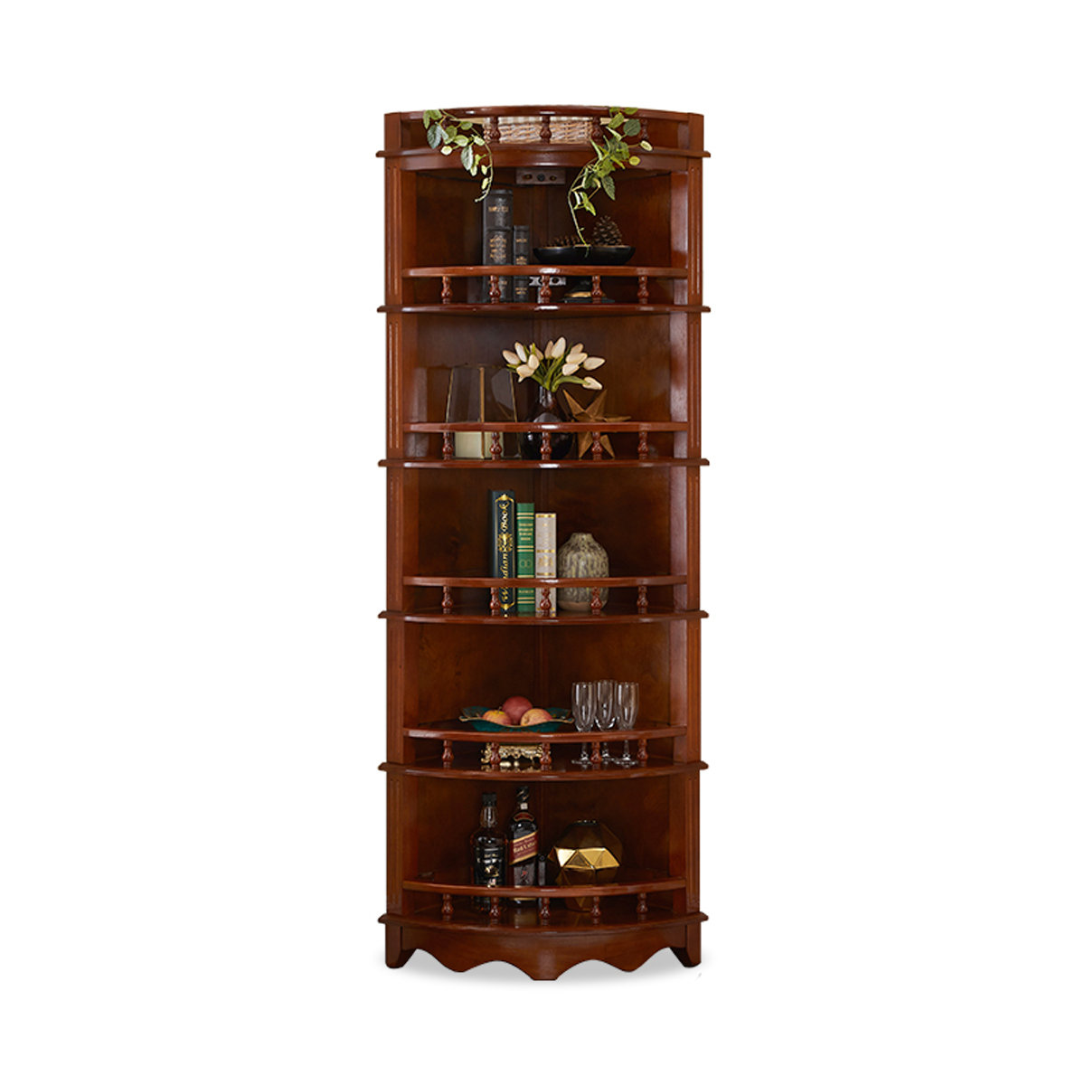 junming Nut-brown Solid Wood Display Cases | Wayfair