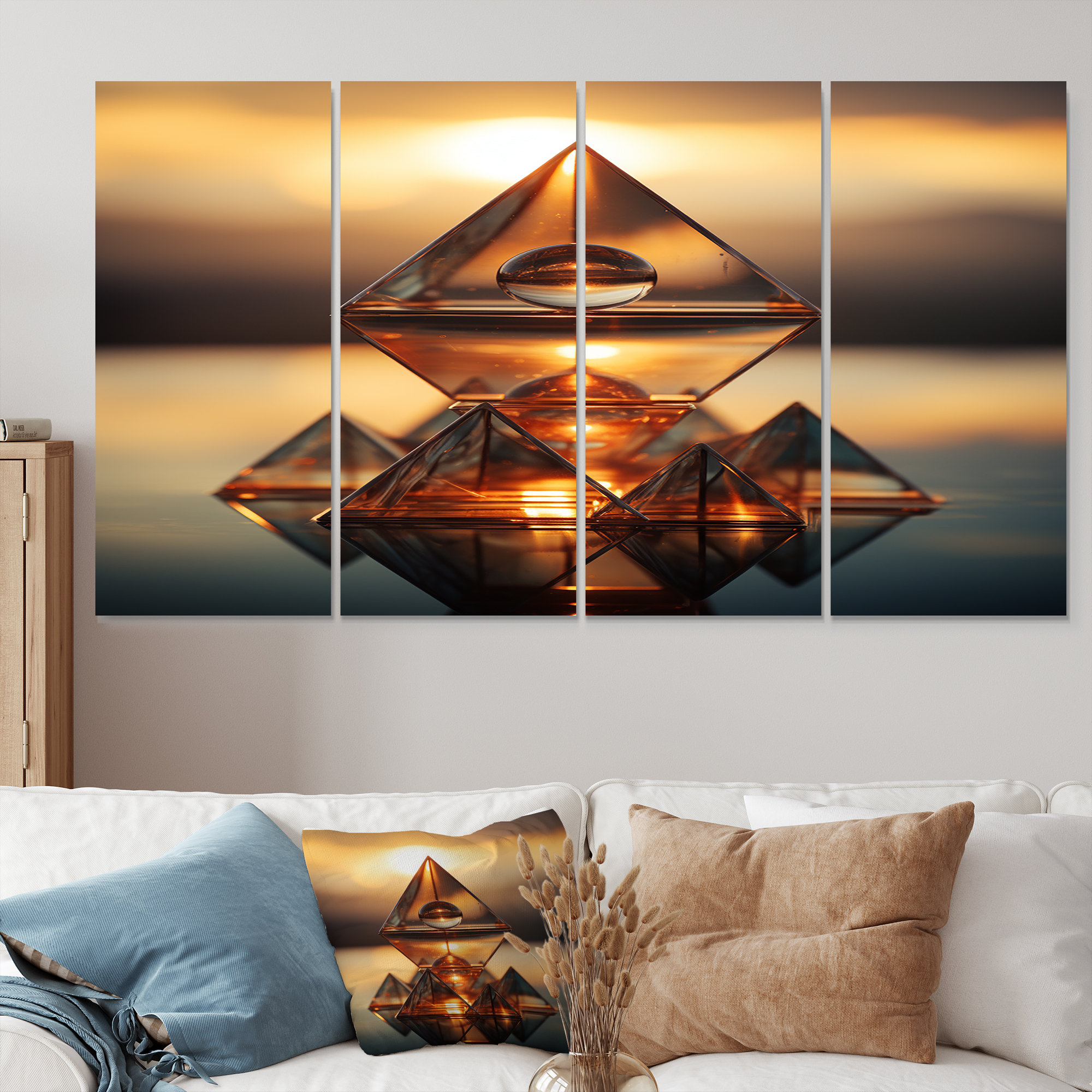 Ebern Designs Spheres Of Stillness - Abstract Landscape Wall Art Set 4 ...