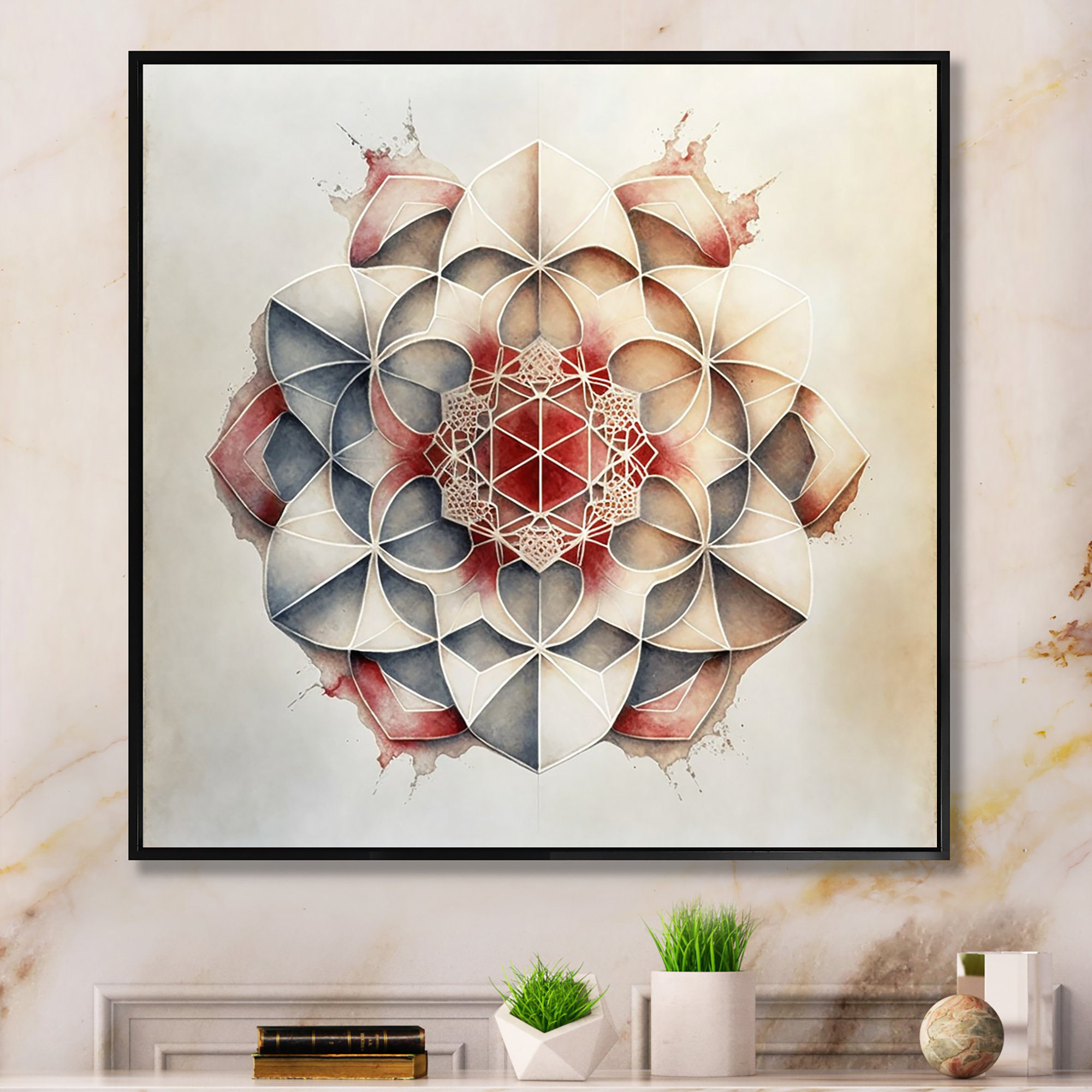 Design Art Fundamental Patterns Sacred Geometry III - Floater Frame ...