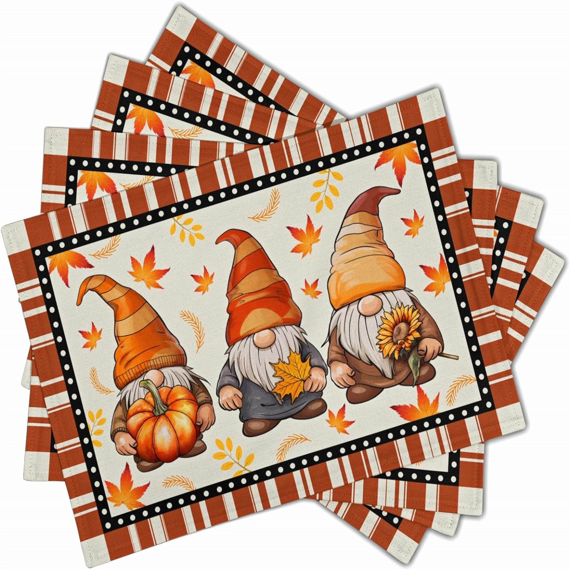 OLVOK Ensemble de 4 napperons d'automne pour l'Action de grâce ...