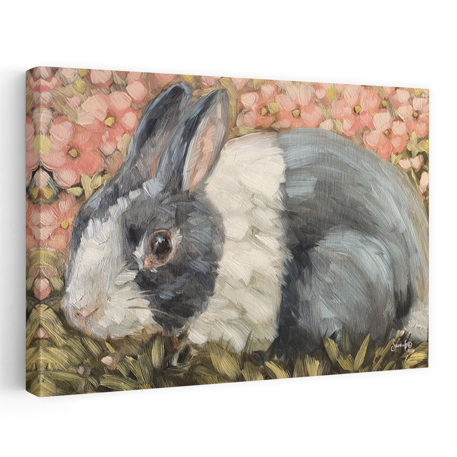 Latitude Run® Cute As A Button Contemporary Rabbit Flower Forest Art ...