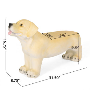 Winston Porter Jett Labrador Dog Concrete Garden Bench & Reviews | Wayfair