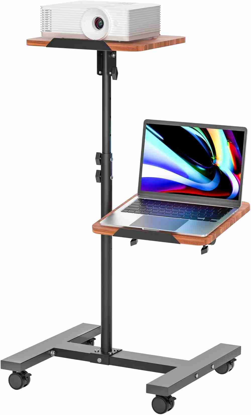 CHUANGWENYI 2 Shelves Projector And Laptop Stand, Mobile Laptop Cart ...