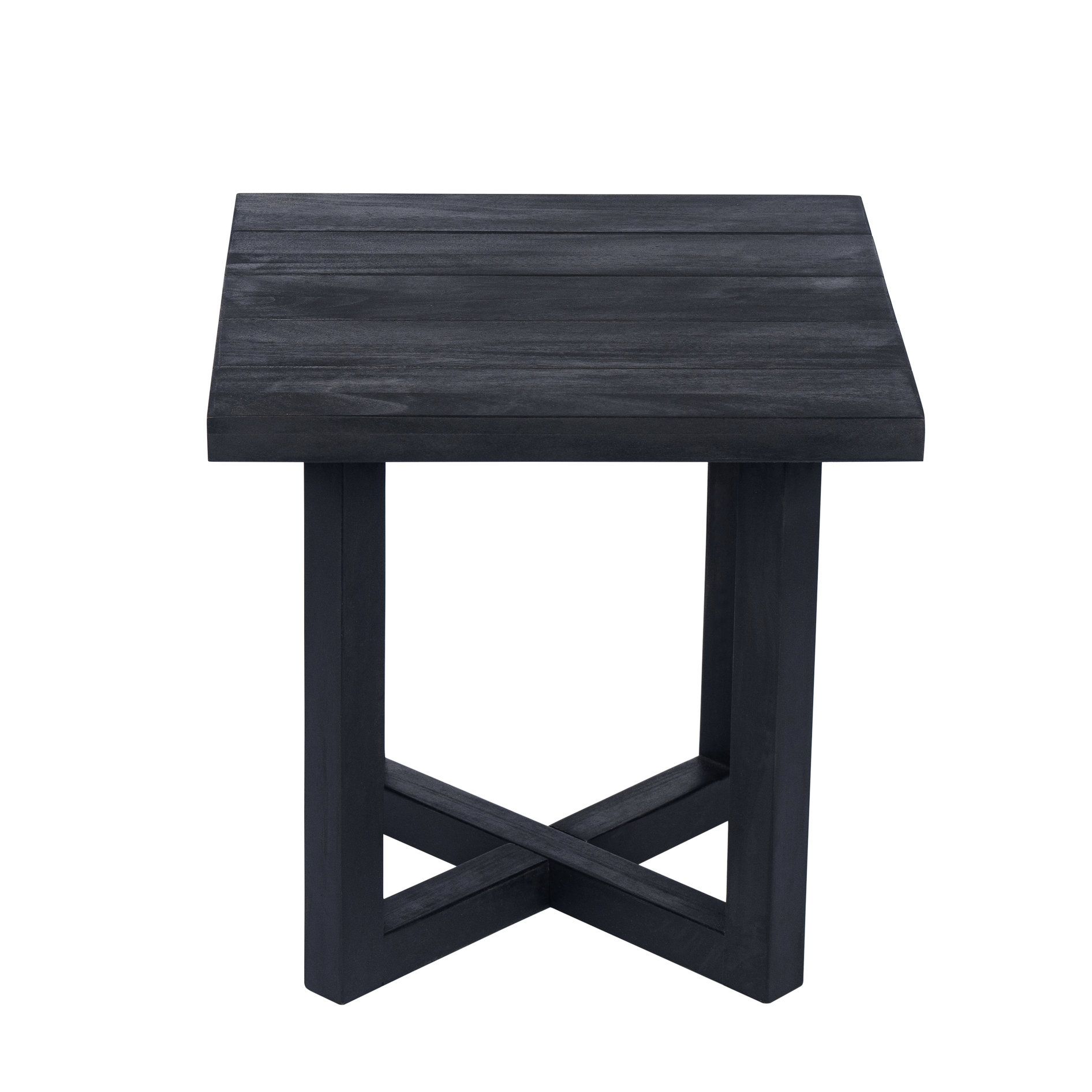 xingguangya Square Side Table For Garden, Wood, Black Colour, Slat ...