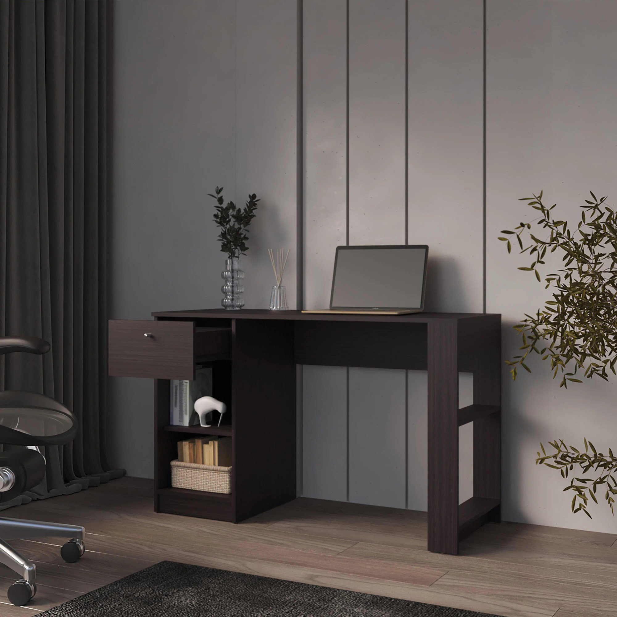 Latitude Run® Computer Desk with 1-Drawer and Open Storage | Wayfair