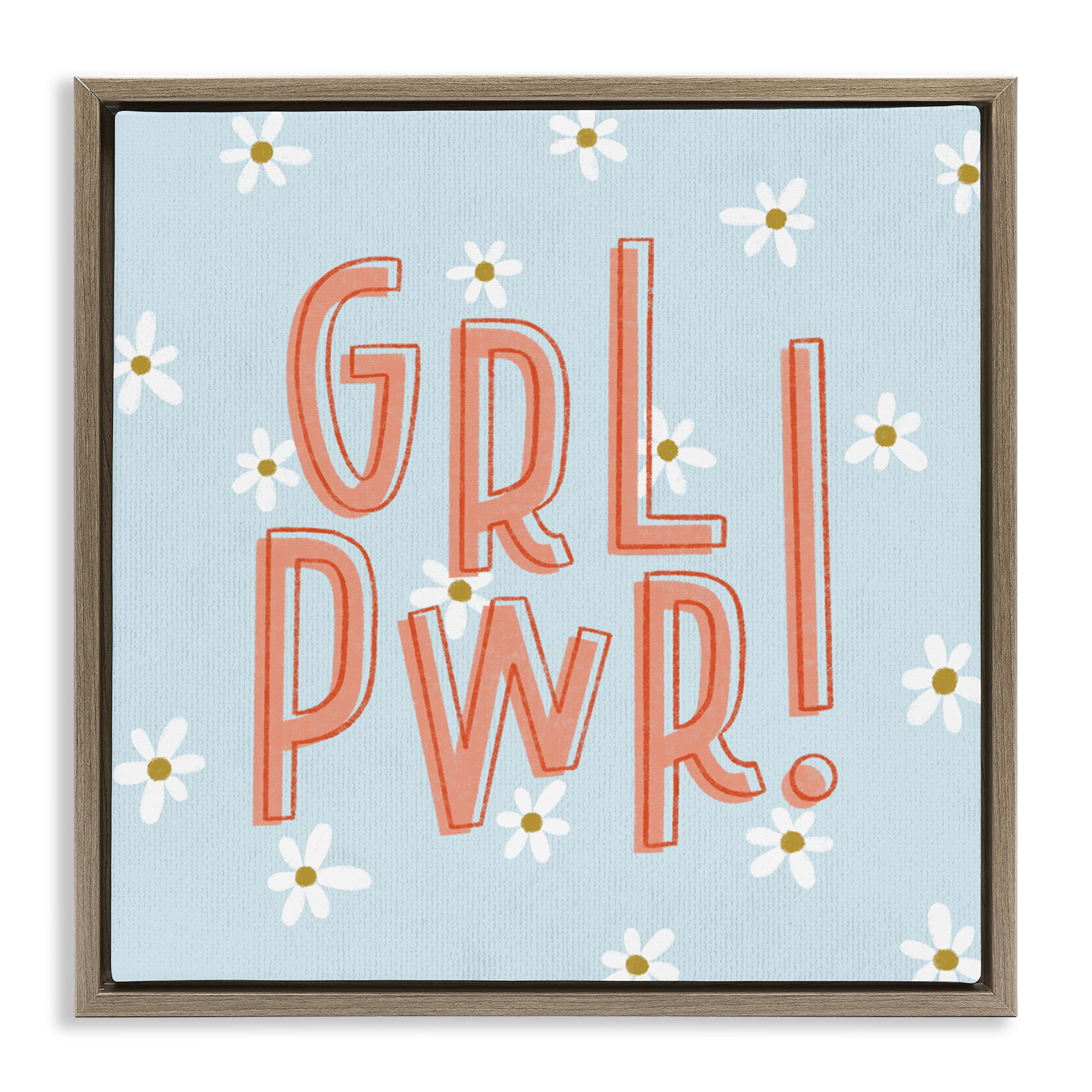 Dakota Fields Girl Power with Daisy Patterns Floating Frame, design by ...