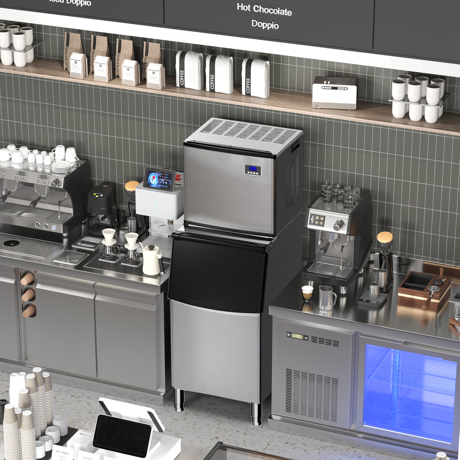 Antarctic Star 400 Lb. Daily Production Cube Clear Ice Freestanding Ice ...